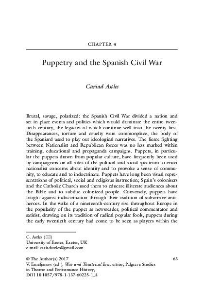 (PDF) Puppetry and the Spanish Civil War