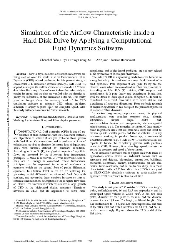 (PDF) Simulation Of The Airflow Characteristic Inside A Hard Disk Drive ...