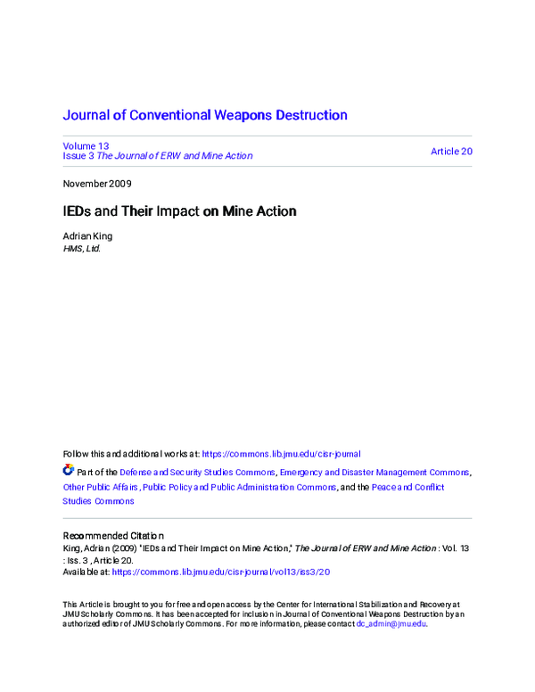 (PDF) IEDs and Their Impact on Mine Action