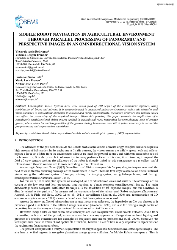 Pdf Mobile Robot Navigation In Agricultural Environment Through Parallel Processing Of