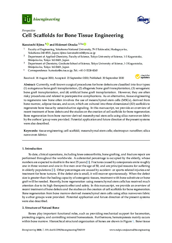 (PDF) Cell Scaffolds for Bone Tissue Engineering