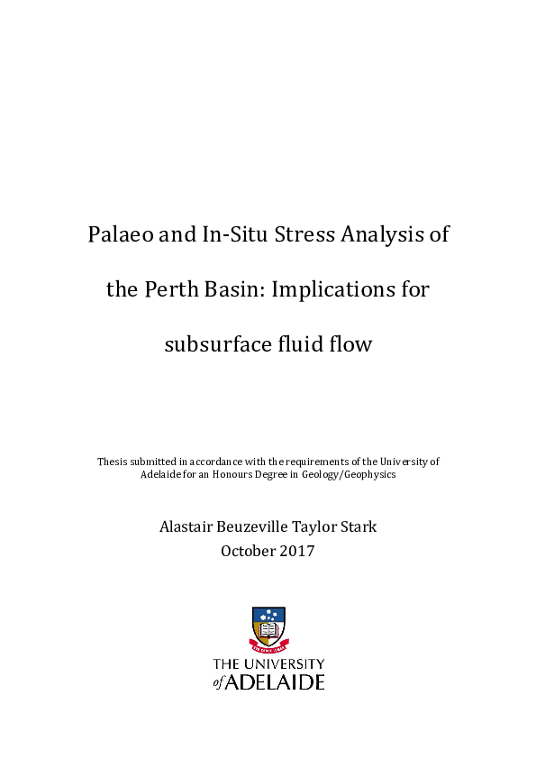 (PDF) Palaeo and In-Situ Stress Analysis of the Perth Basin: Implications for subsurface fluid flow