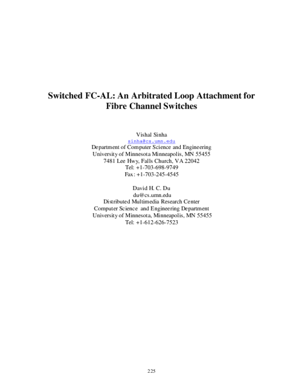 (PDF) Switched FC-AL: An Arbitrated Loop Attachment for Fibre Channel ...