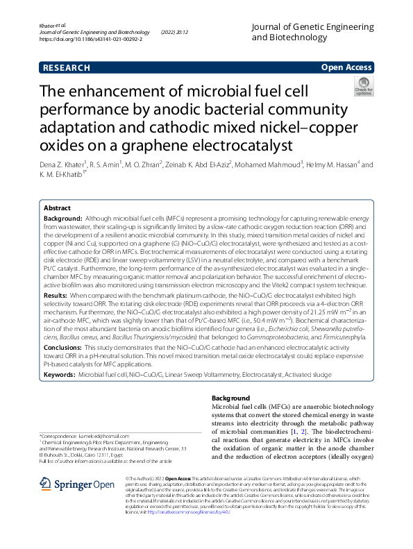 (PDF) The enhancement of microbial fuel cell performance by anodic bacterial community ...