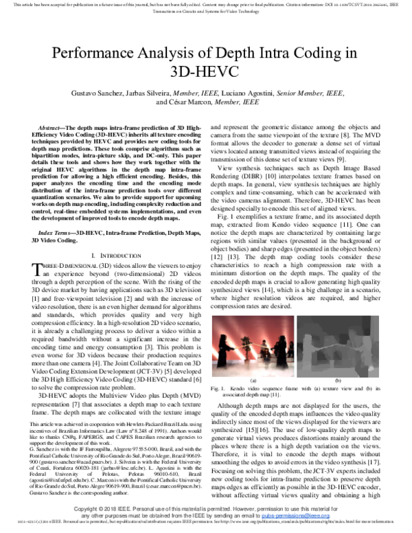 Pdf Performance Analysis Of Depth Intra Coding In 3d Hevc César Marcon