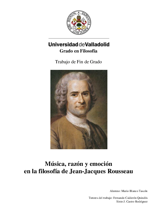 (PDF) Música, razón y emoción en la filosofía de Jean-Jacques Rousseau