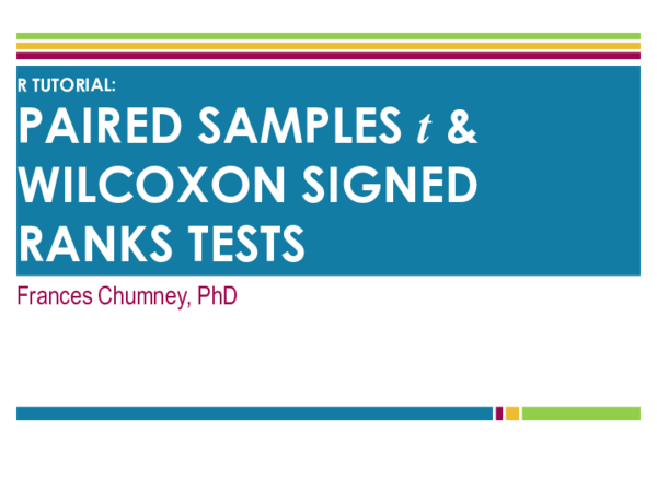 Pdf Paired Samples T And Wilcoxon Signed Ranks Tests