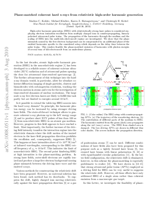 (PDF) Phase-matched coherent hard X-rays from relativistic high-order harmonic generation ...