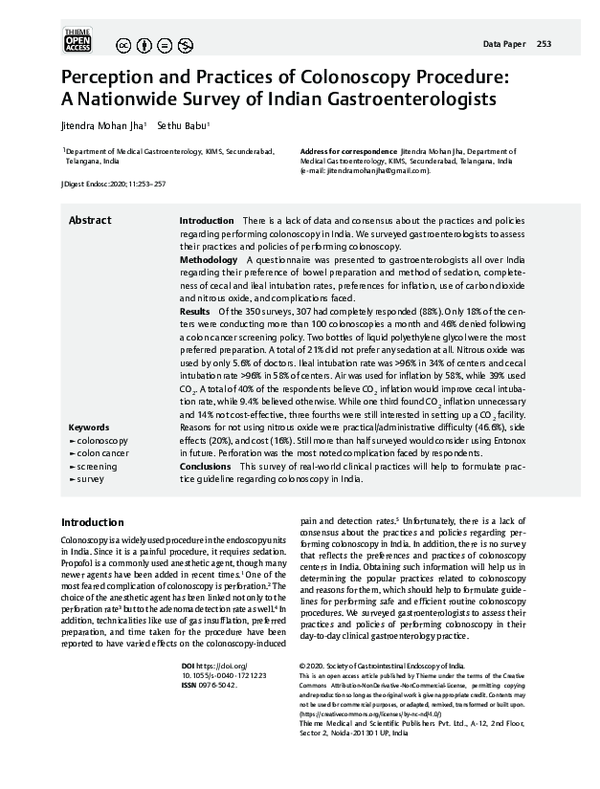 (PDF) Perception and Practices of Colonoscopy Procedure: A Nationwide ...