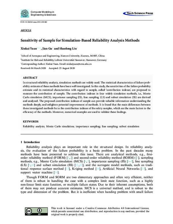 (PDF) Sensitivity of Sample for Simulation-Based Reliability Analysis Methods | Faizan Shakeel ...