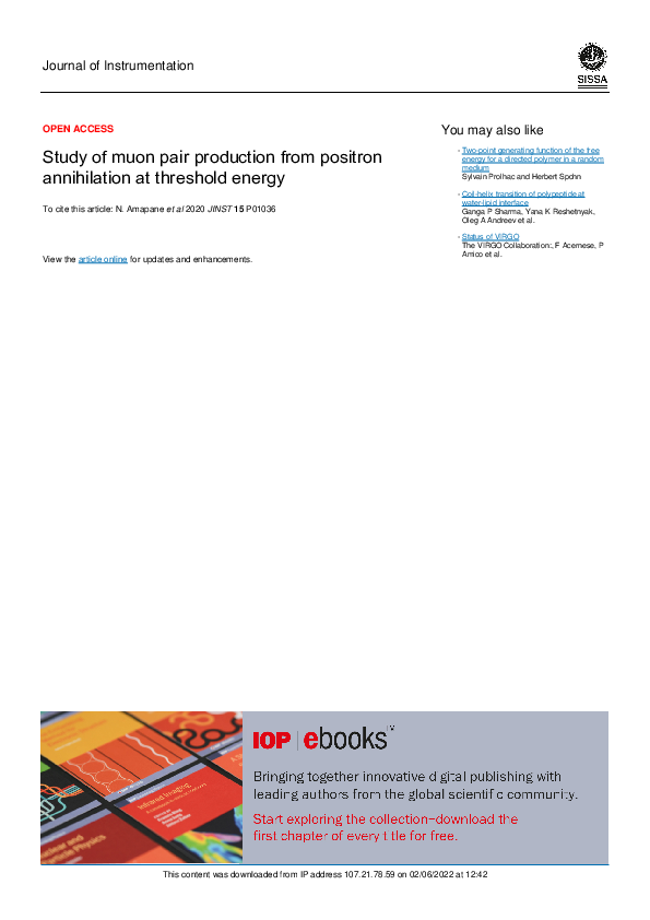 (PDF) Study of muon pair production from positron annihilation at ...