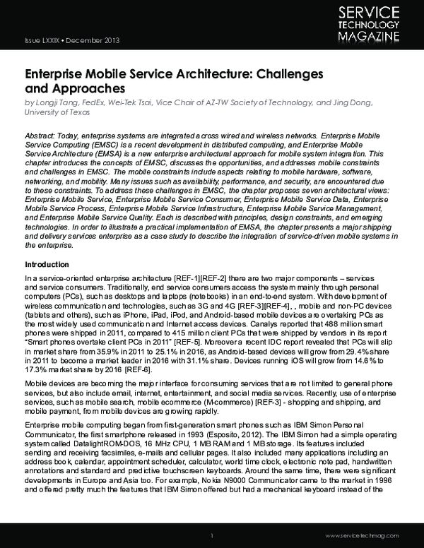 (PDF) Enterprise Mobile Service Architecture