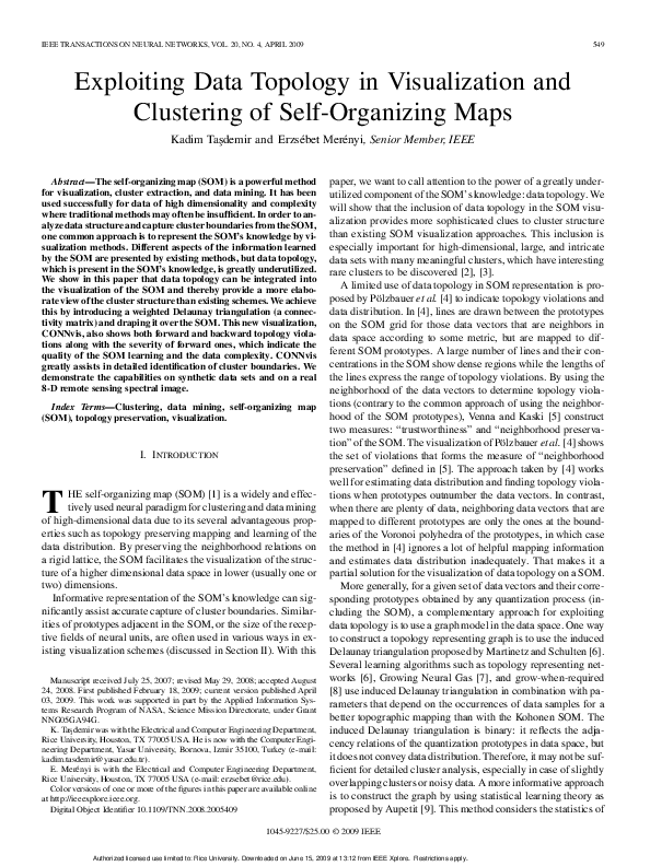 (PDF) Exploiting Data Topology in Visualization and Clustering of Self-Organizing Maps
