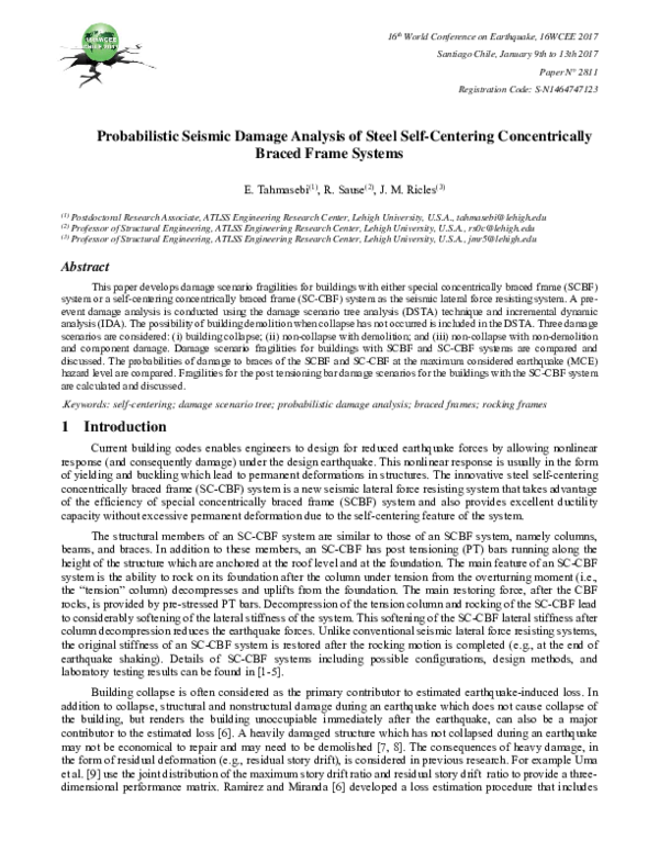 (PDF) Probabilistic Seismic Damage Analysis of Steel Self-Centering ...