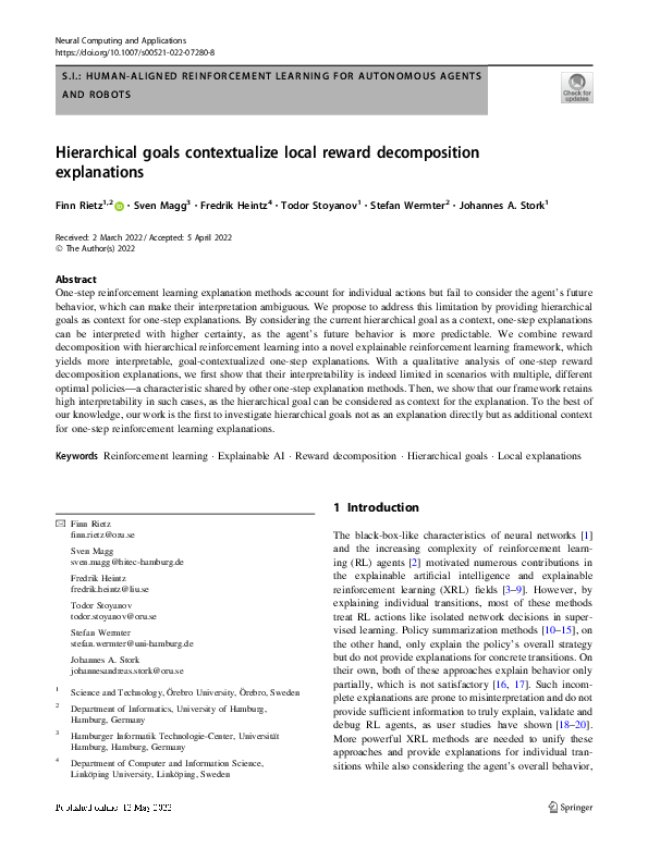(PDF) Hierarchical goals contextualize local reward decomposition ...