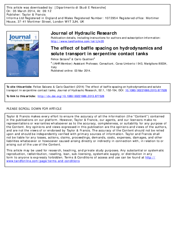 (PDF) The effect of baffle spacing on hydrodynamics and solute ...