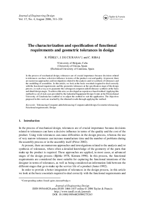 (PDF) The characterization and specification of functional requirements ...