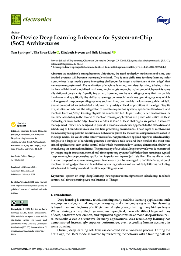 (PDF) On-Device Deep Learning Inference for System-on-Chip (SoC ...
