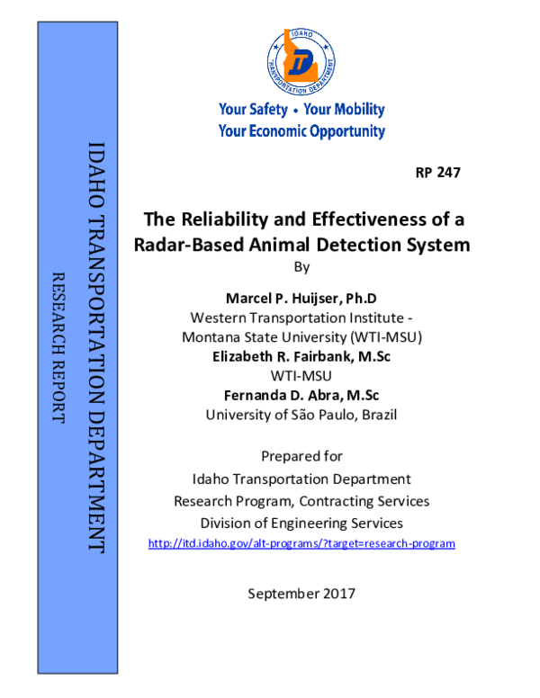(PDF) The Reliability and Effectiveness of a Radar-Based Animal ...