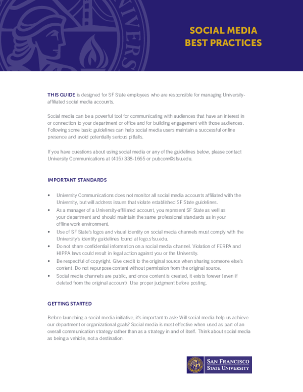 (PDF) Social Media Best Practices