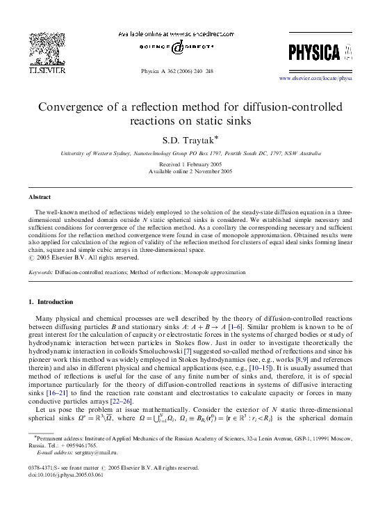 (PDF) Convergence of a reflection method for diffusion-controlled ...