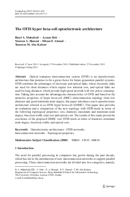 (PDF) The OTIS hyper hexa-cell optoelectronic architecture