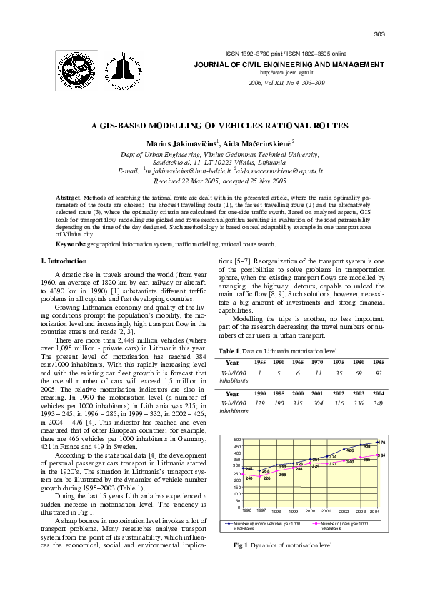 (PDF) A Gis-Based Modelling of Vehicles Rational Routes