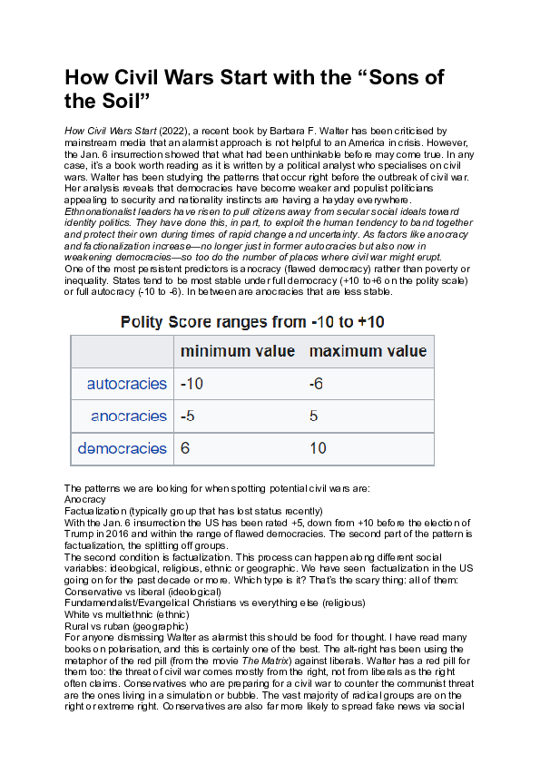 (DOC) How Civil Wars Start with the “Sons of the Soil”
