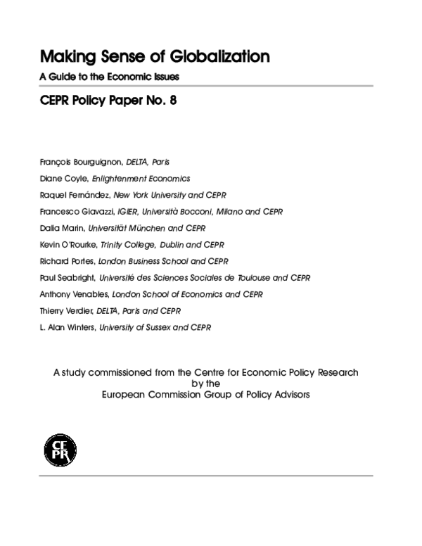 (PDF) Making sense of globalization: a guide to the economic issues