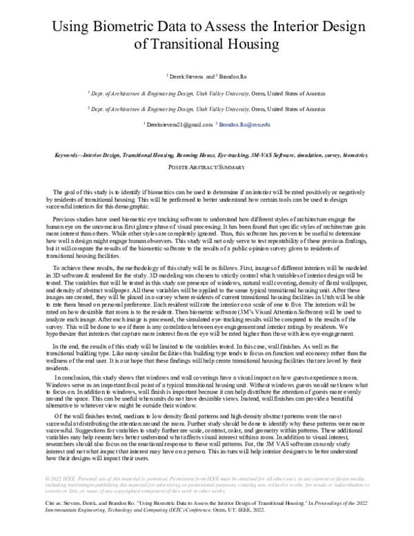 (PDF) Using Biometric Data to Assess the Interior Design of ...