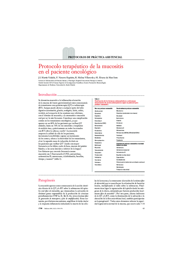 (PDF) Protocolo terap?utico de la mucositis en el paciente oncol?gico
