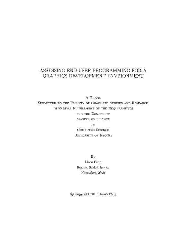 (PDF) Assessing End-User Programming for a Graphics Development Environment