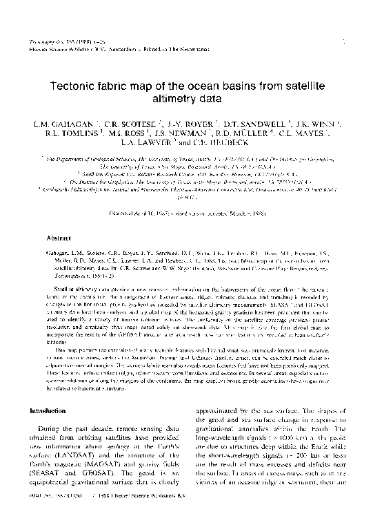 (PDF) Tectonic fabric map of the ocean basins from satellite altimetry ...