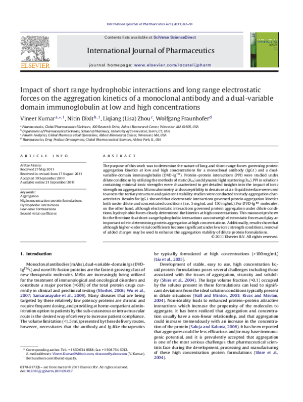 (PDF) Impact of short range hydrophobic interactions and long range ...