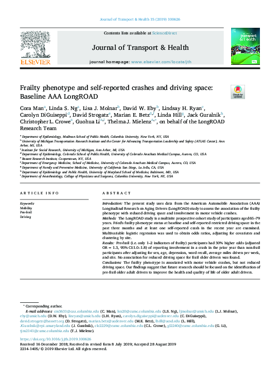 (PDF) Frailty phenotype and self-reported crashes and driving space ...