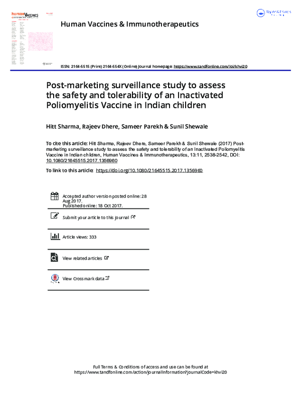 (PDF) Post-marketing surveillance study to assess the safety and ...