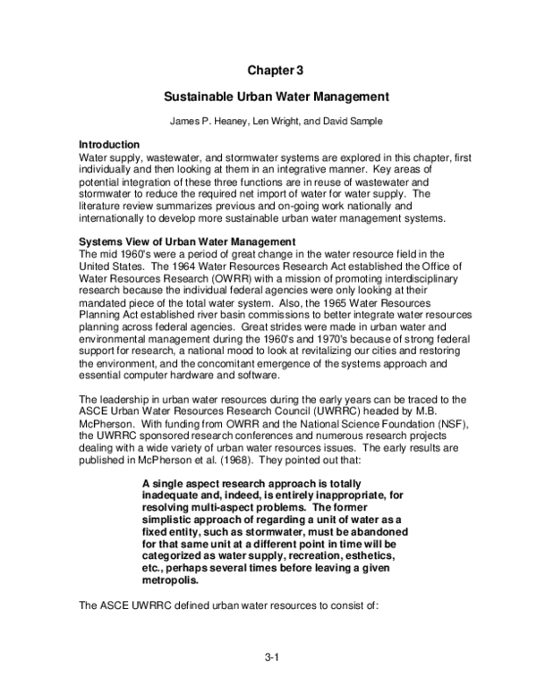 (PDF) Chapter 3 Sustainable Urban Water Management