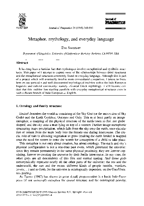 (PDF) Metaphor, mythology, and everyday language