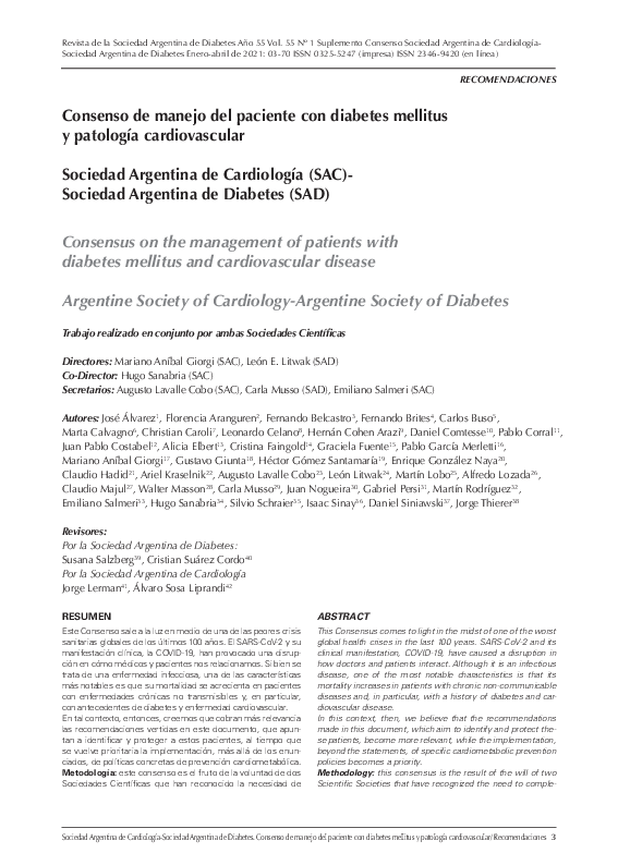 (PDF) Consenso de manejo del paciente con diabetes mellitus y patología ...
