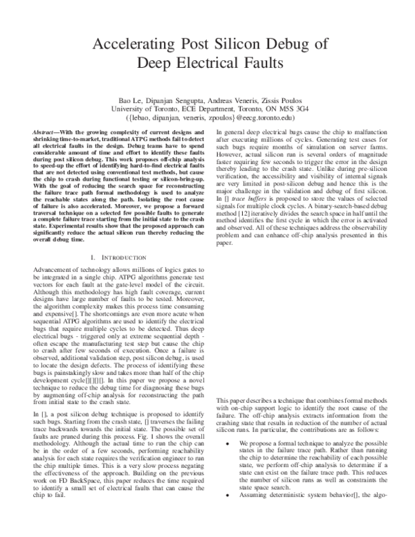 (PDF) Accelerating post silicon debug of deep electrical faults