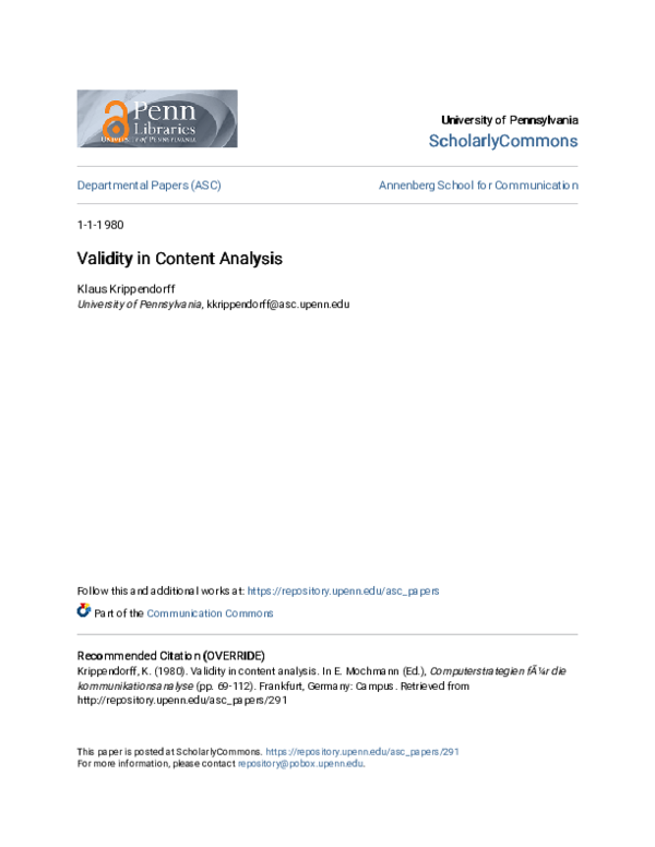 (PDF) Basic Content Analysis