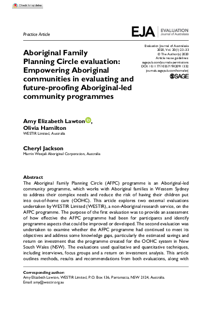 (PDF) Aboriginal Family Planning Circle evaluation: Empowering ...