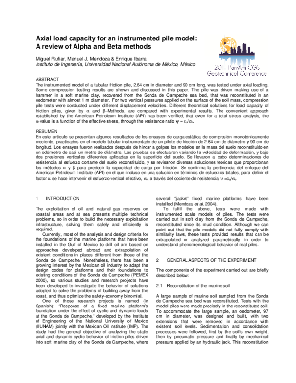 (PDF) Axial load capacity for an instrumented pile model: A review of ...