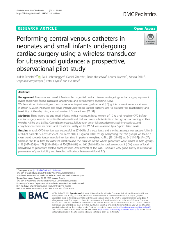 (PDF) Performing central venous catheters in neonates and small infants ...