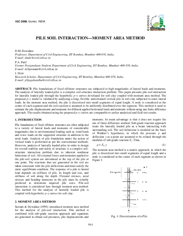 (PDF) Pile Soil Interaction—Moment Area Method