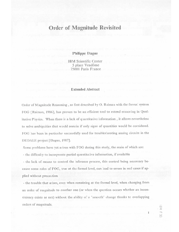 (PDF) Order of Magnitude Revisited