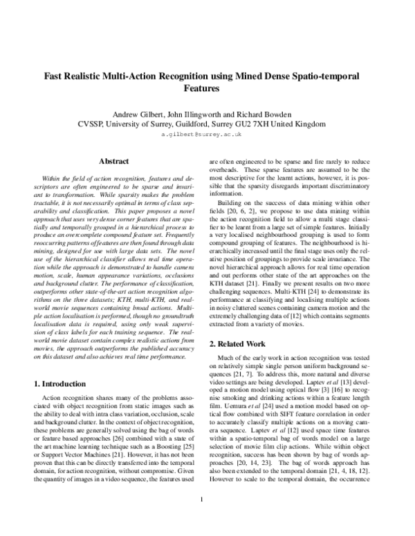 (PDF) Fast realistic multi-action recognition using mined dense spatio-temporal features