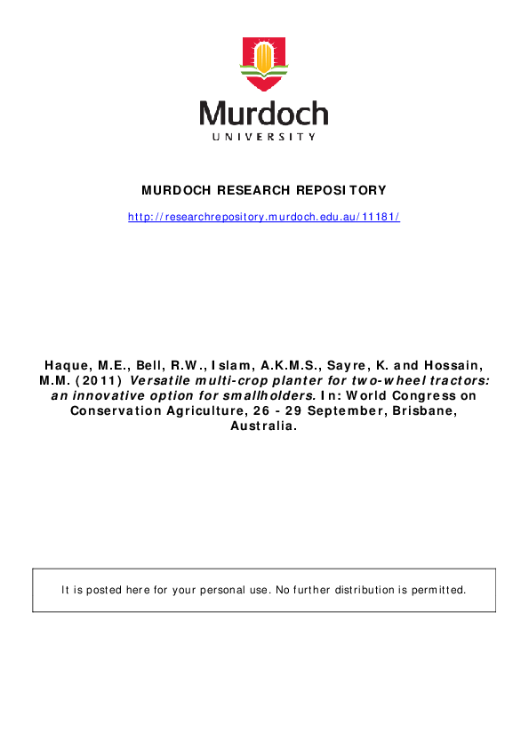 (PDF) Versatile multi-crop planter for two-wheel tractors: an ...