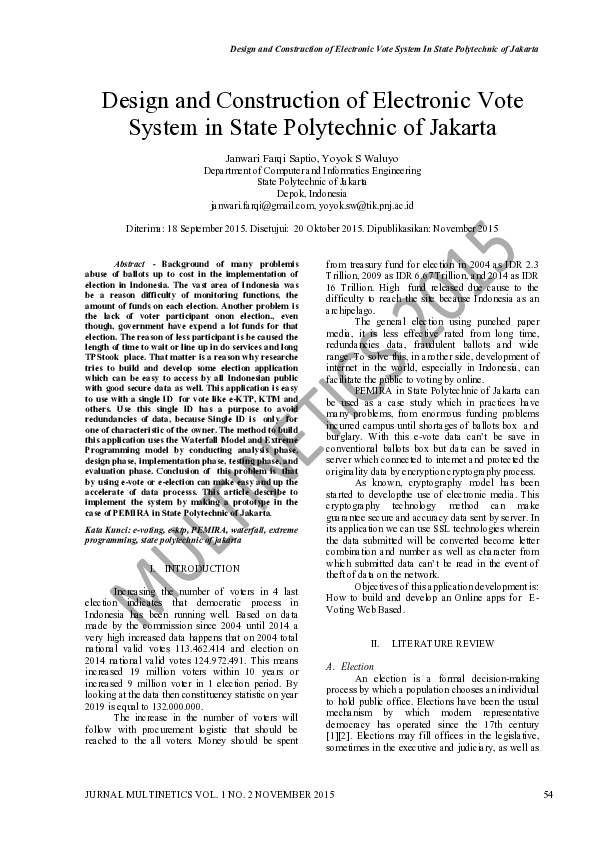 (PDF) Design and Construction of Electronic Vote System in State ...