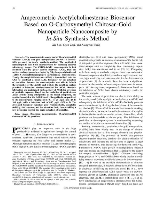 (PDF) Amperometric Acetylcholinesterase Biosensor Based on O ...